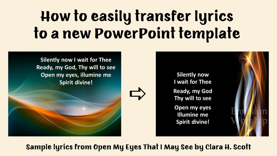 How to Transfer Lyrics to a New Church PowerPoint - Easy