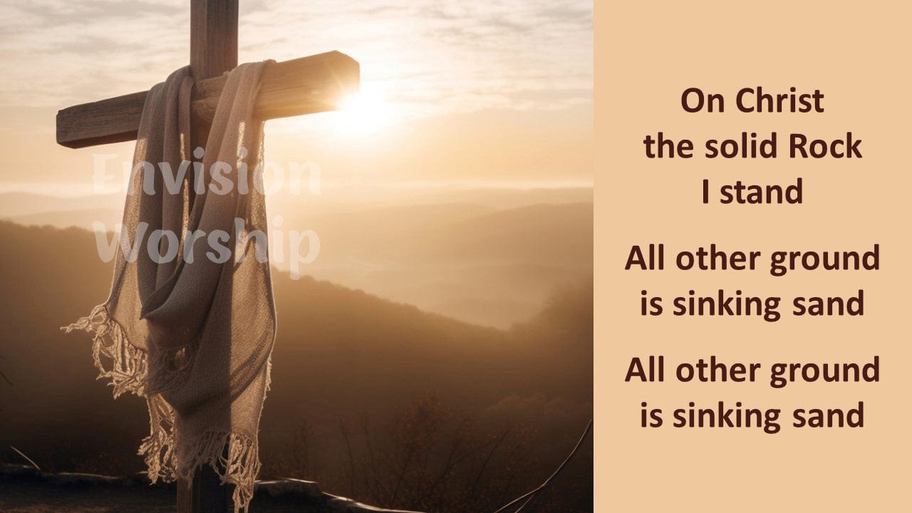 The Solid Rock Hymn PowerPoint with Lyrics ~ Gorgeous and Easy to Use
