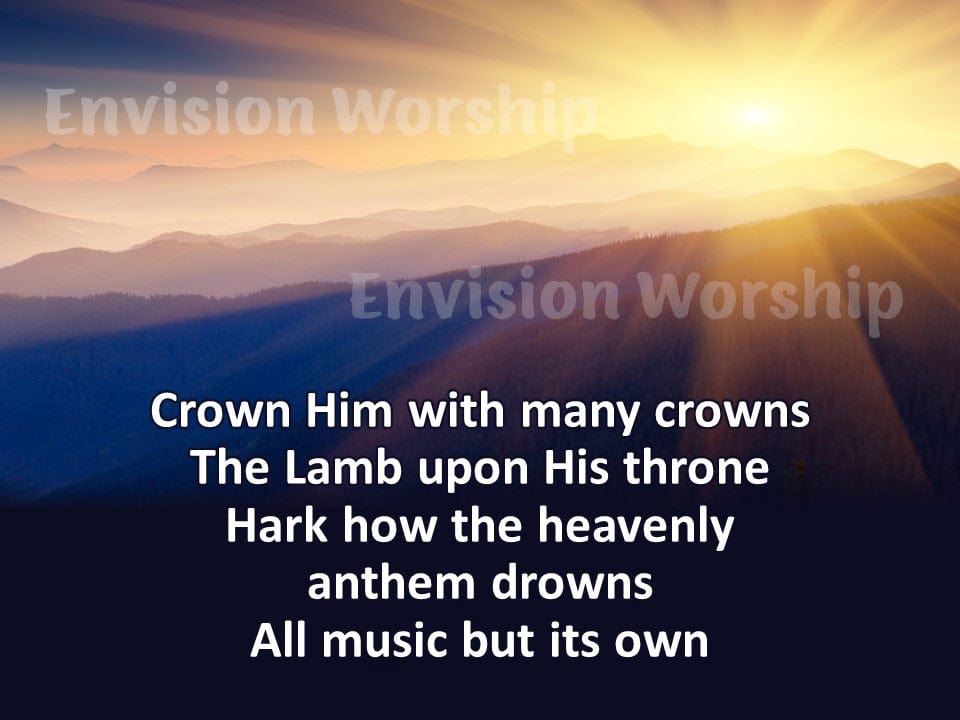 Crown Him With Many Crowns Church Slides with lyrics - Gorgeous!