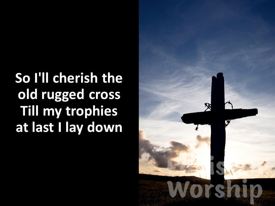 Old Rugged Cross Worship Slides with Lyrics Included ~ New