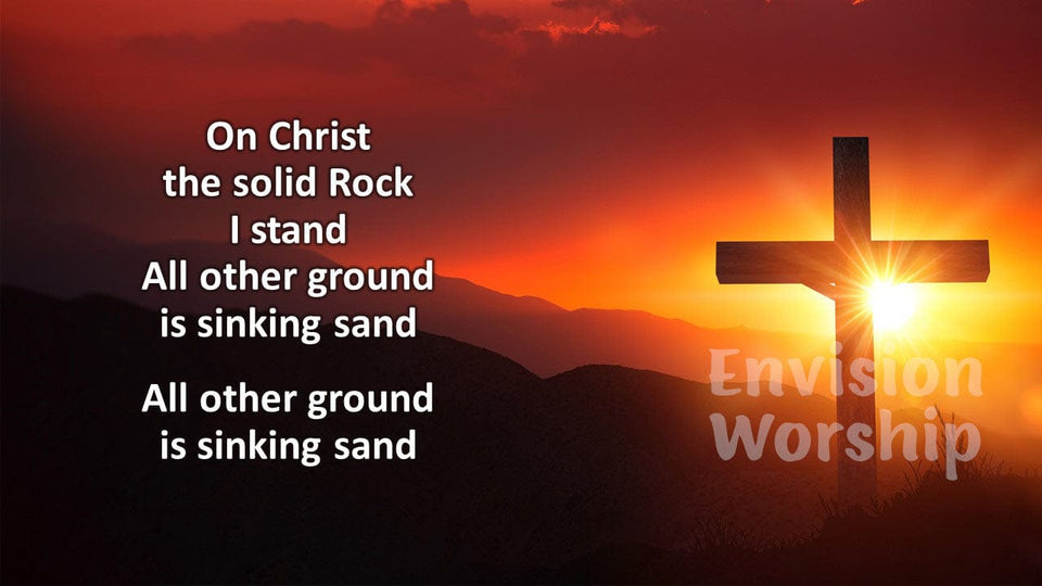 The Solid Rock Hymn Worship Slides with lyrics included - New!